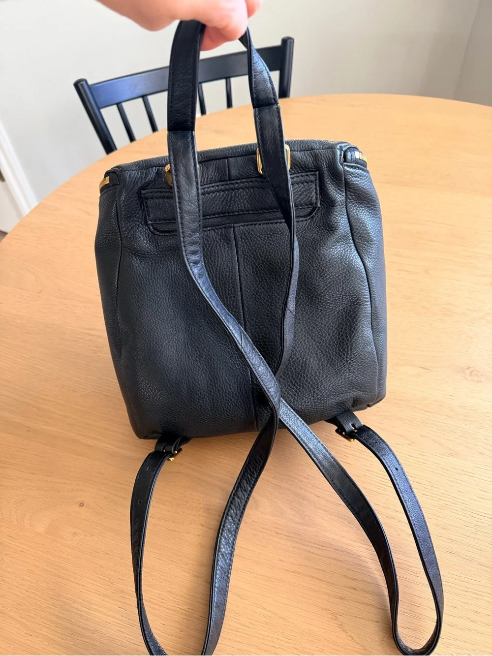 HOBO | Bags | Hobo Black Leather Backpack With Gold Hardware | Poshmark